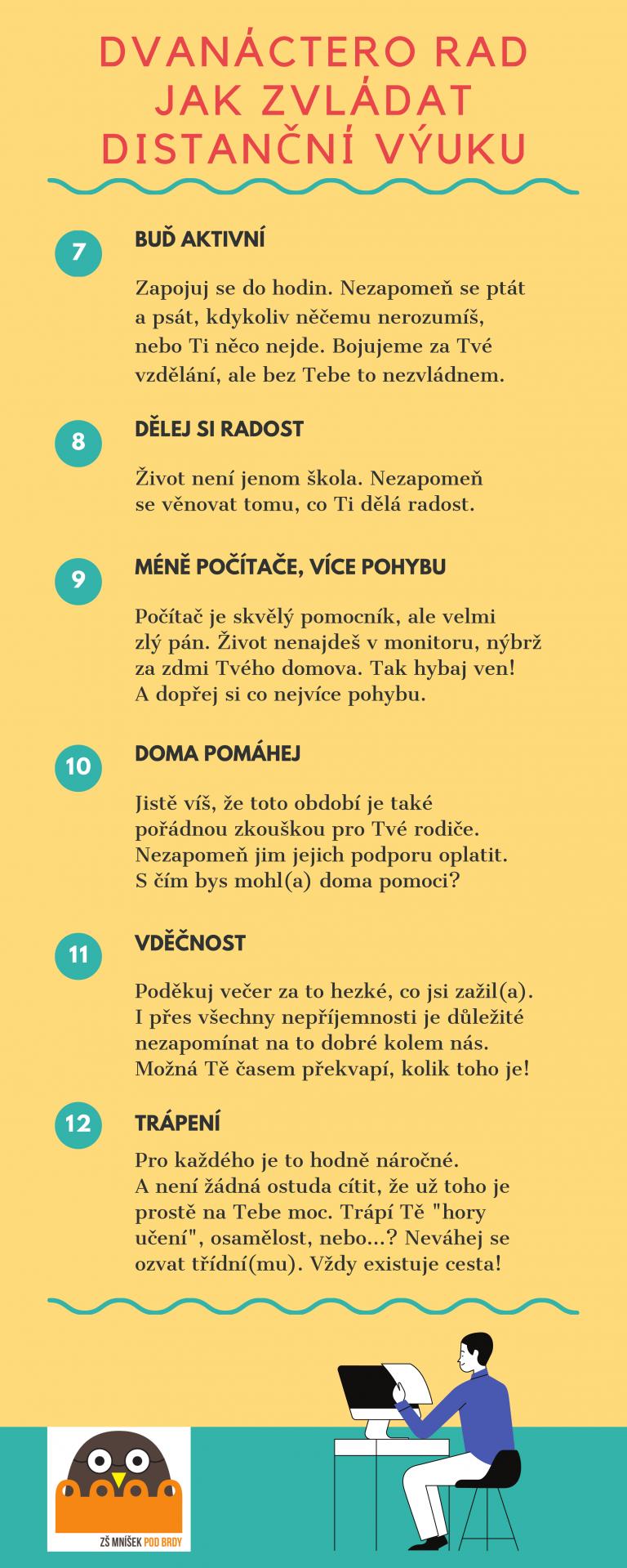 Dvanáctero rad jak zvládat distanční výuku | ZŠ Mníšek pod Brdy Dvanáctero rad jak zvládat distanční výuku | ZŠ Mníšek pod Brdy